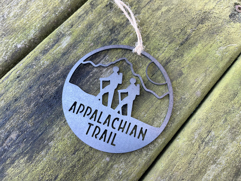 Appalachian Trail Mountain Hiker Metal Ornament made from Raw Steel ...