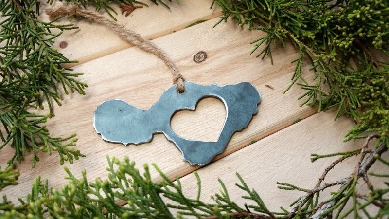 Maui Hawaii Metal Ornament made from Raw Steel – BE Creations and Designs